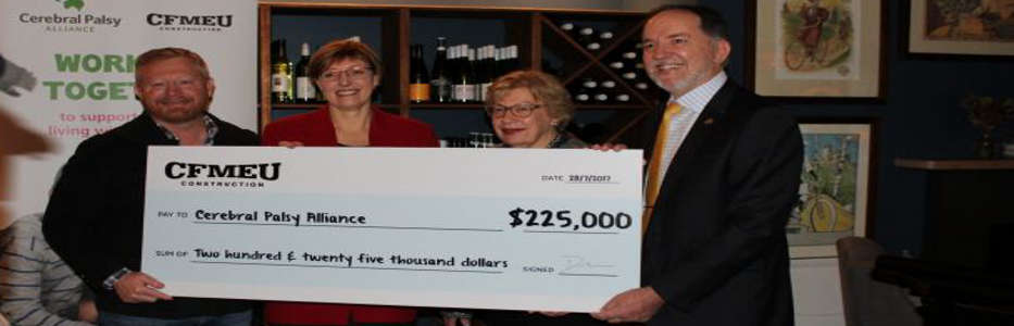 CFMEU signs as new major sponsor of Cerebral Palsy Alliance ACT ...